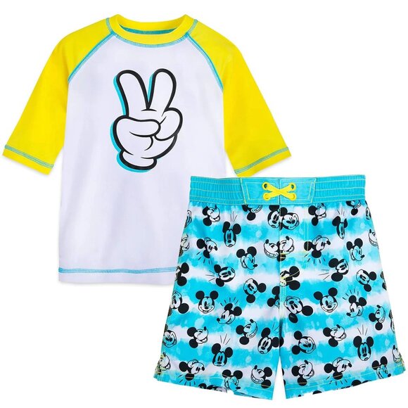 Disney | Swim | Mickey Mouse Swim Set Rashguard Trunks Disney Store 3t ...